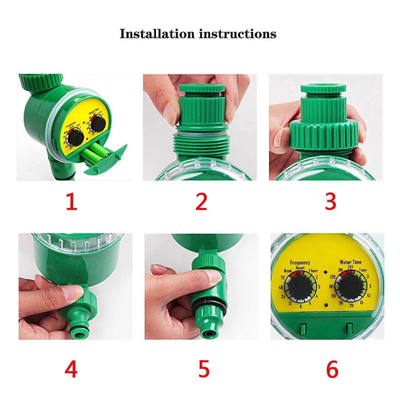 2 Dial Automatic Water Timer Electronic Watering Garden Irrigation ...