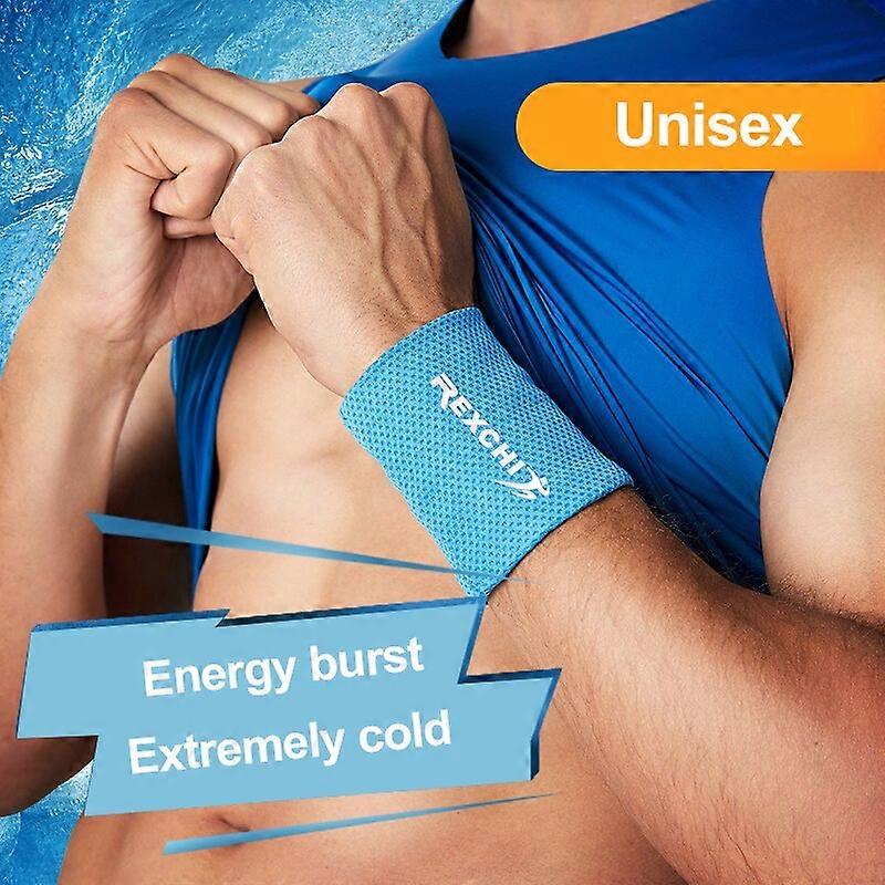 Ice Cooling Wrist Sweatband Tennis Sport Wristband Volleyball Gym Wrist ...