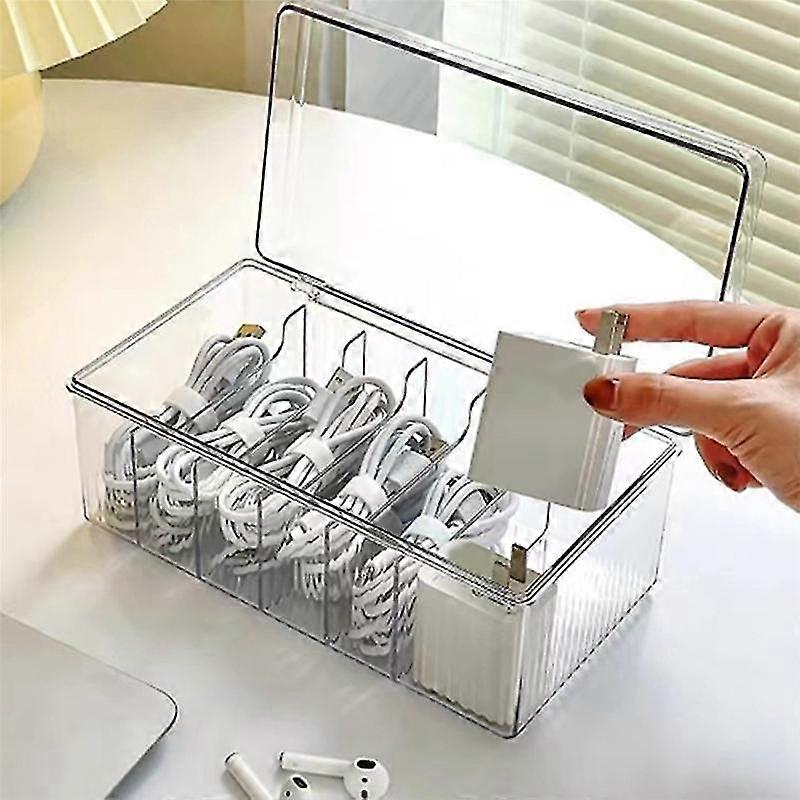 Plastic Cord Storage Box With Lid, Cable Organizers Case For Home ...