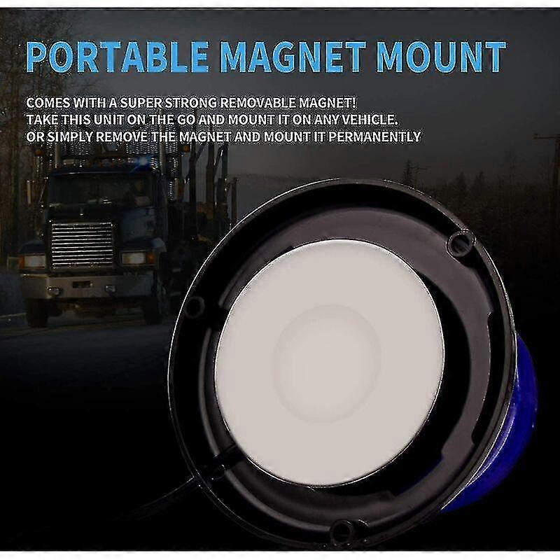 (blue Light) 12v Led Strobe Light Magnetic Flashing Emergency Signal ...