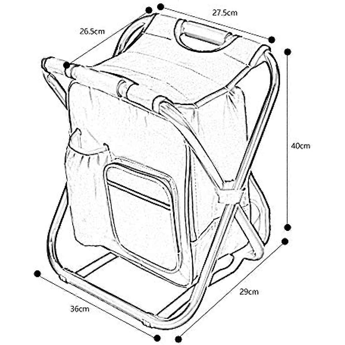 Folding Camping Chair Fishing Tackle Bag with Seat Heavy Duty Backpack ...