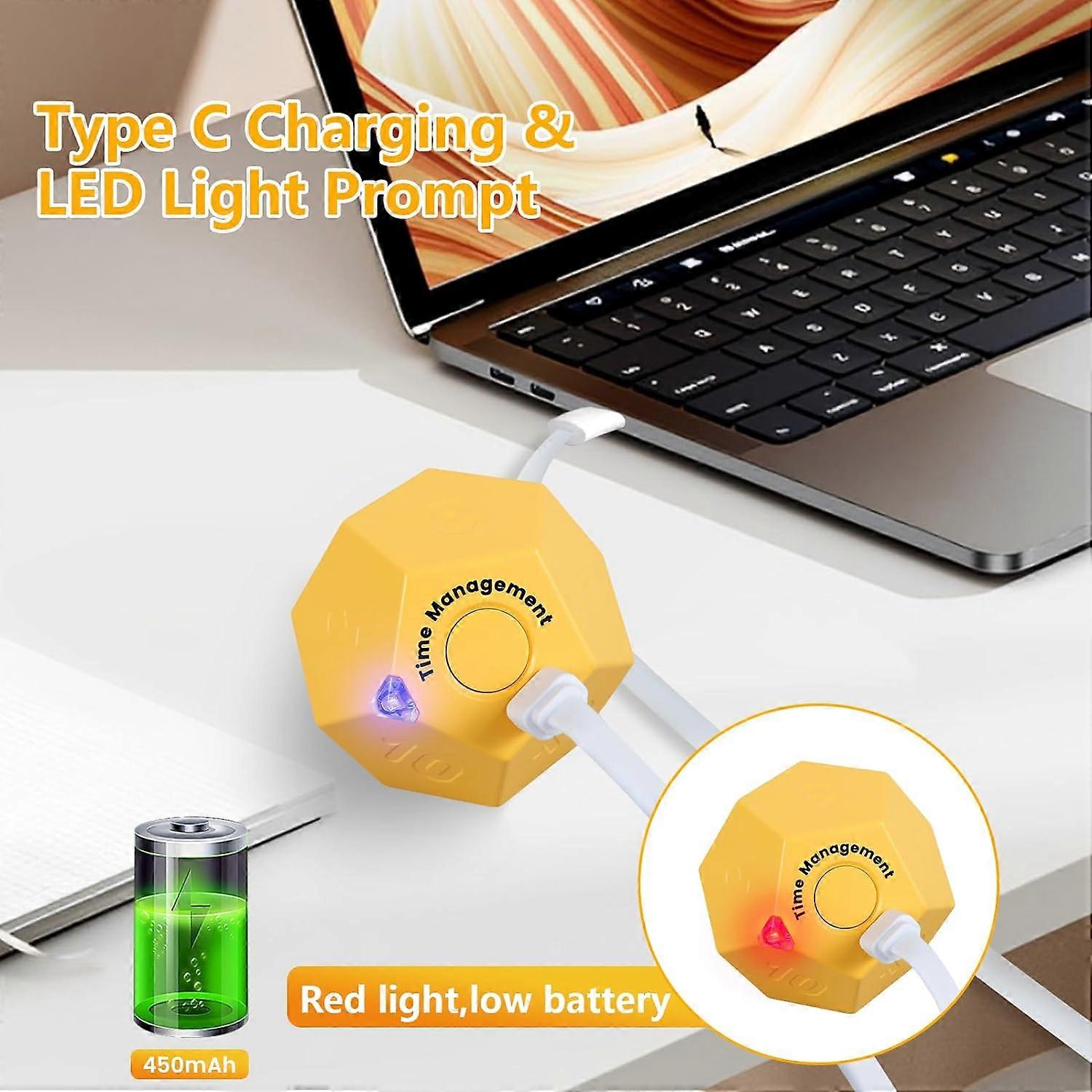 Timer 450mAh Rechargeable Mini Time Management Cube 2 Alarm Mode ...