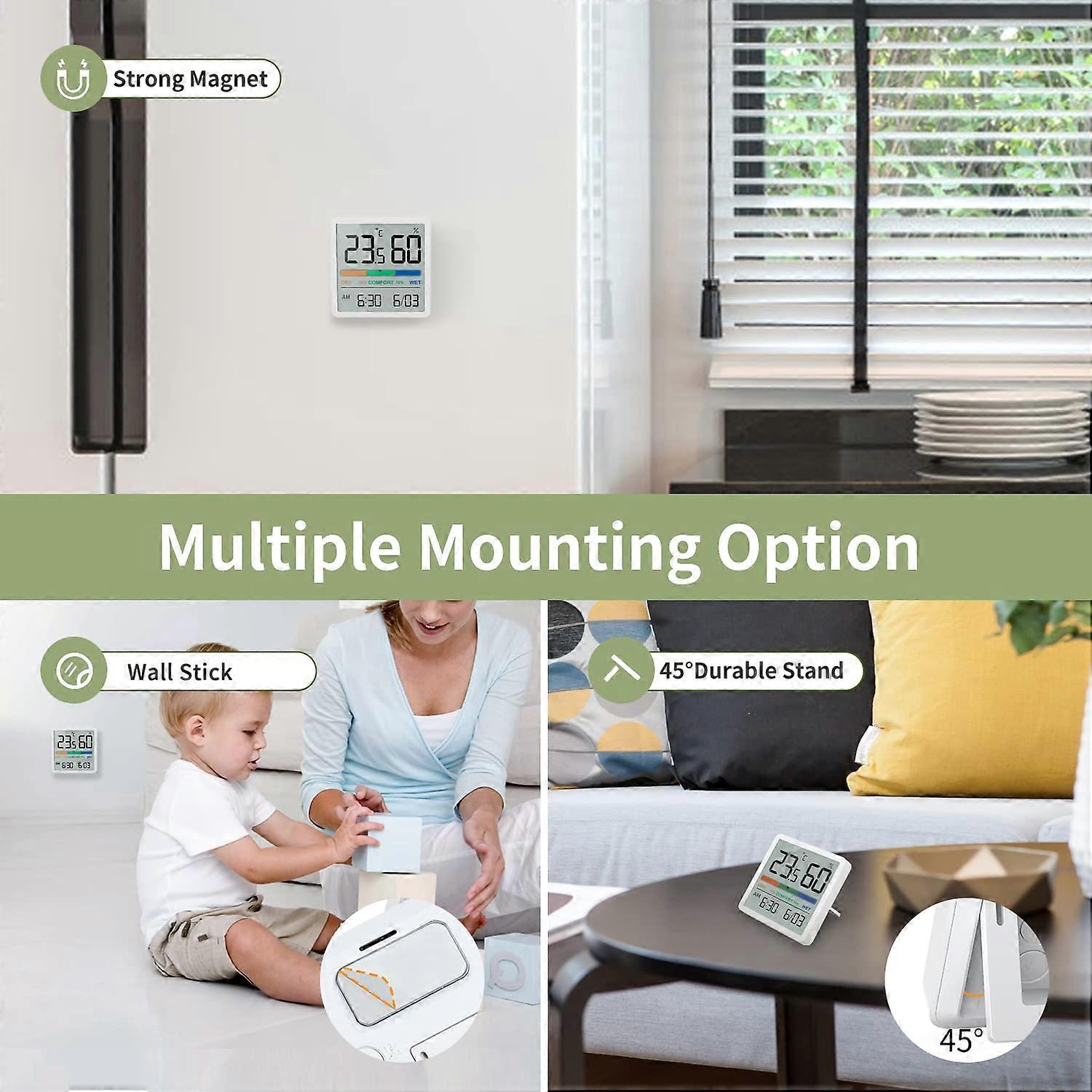 Hygrometer Indoor Thermometer, Desktop Digital Thermometer with ...