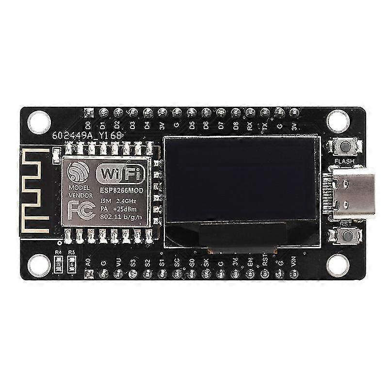 NodeMCU ESP8266 Development Board with 0.96Inch OLED Display CH340 ESP ...