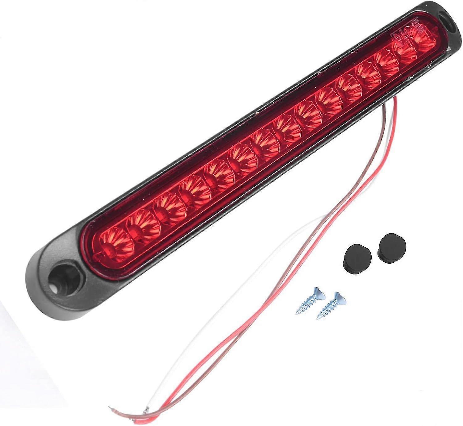 Truck Trailer RV 10 Inch Red LED Third Strip Brake Lights - 2X 15 LEDs ...