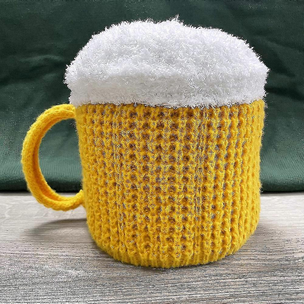 Funny 3d Beer Mug Knitted Hat Comfy Thickened Cold-proof Beanie For ...
