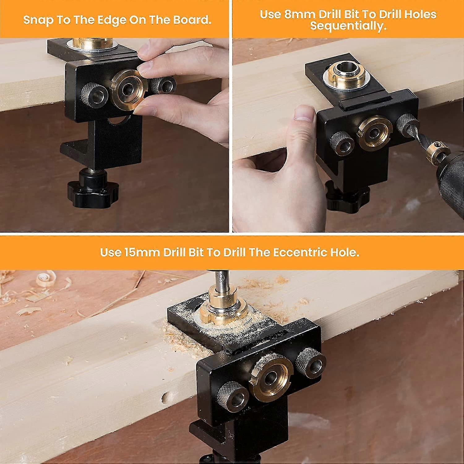 3 In 1 Adjustable Woodworking Drilling Locator Puncher Tools-doweling ...