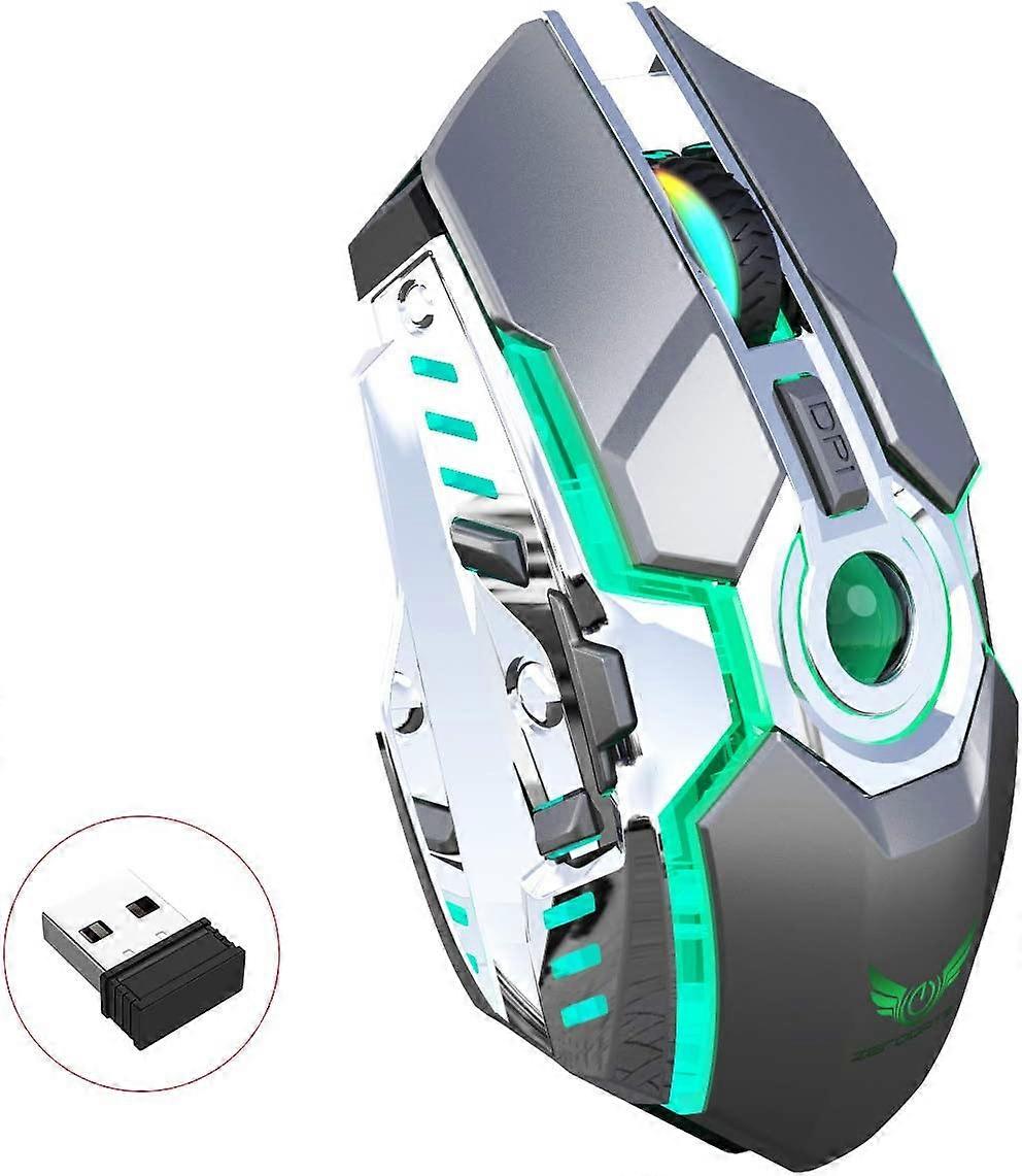 Rechargeable 2.4G Wireless Gaming Mice with USB Receiver and RGB Colors ...