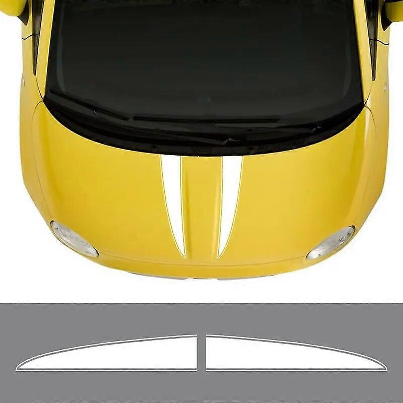 2Pcs Car Hood Bonnet Stickers For Fiat 500 Abarth Auto DIY Stripes ...