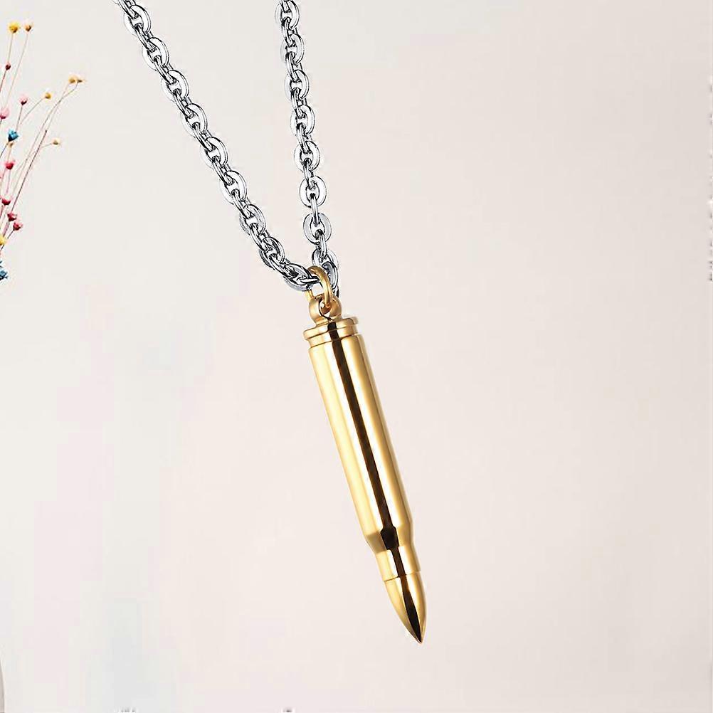 1Pc Titanium Steel Bullet Pendant Necklace Personality Cool Necklace ...