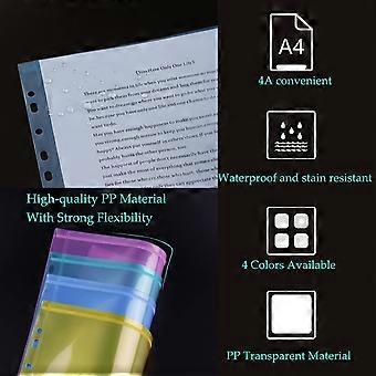 12 A4 Plastic Pocket, A4 Transparent Perforated Bags, 6 Colors ...