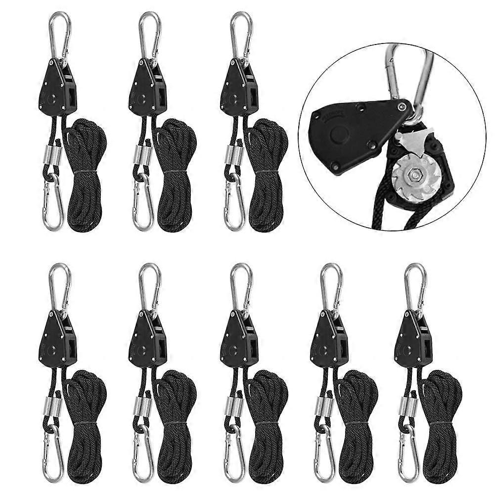 8 Pieces Rope Ratchet Strap 1/8 inch Adjustable Heavy Duty Rope Ratchet ...
