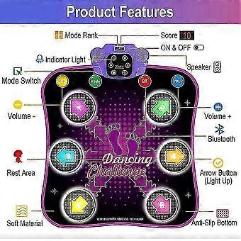 2024 Kids Dance Mat for 3 4 5 6 7 8 9 10 Year Old with Bluetooth Music ...