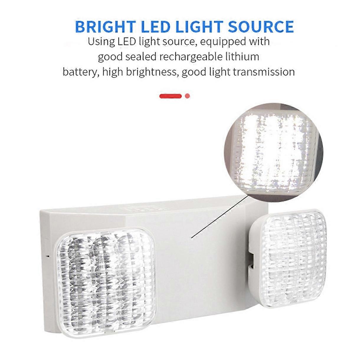 Commercial Emergency Light, White Emergency Light Fixture with 2 LED ...