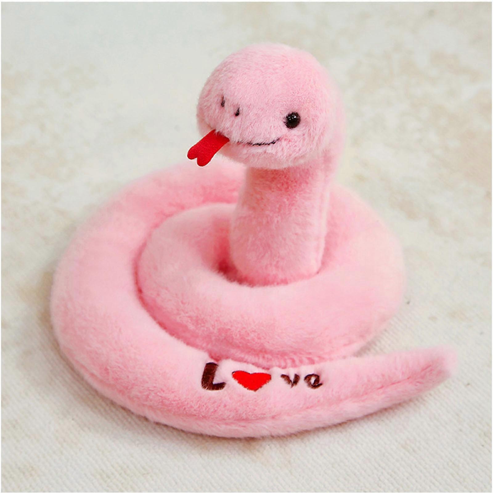 Pink Snake Couple Plushies Wedding Gifts Stuffed Snake Toy Cute Furry ...