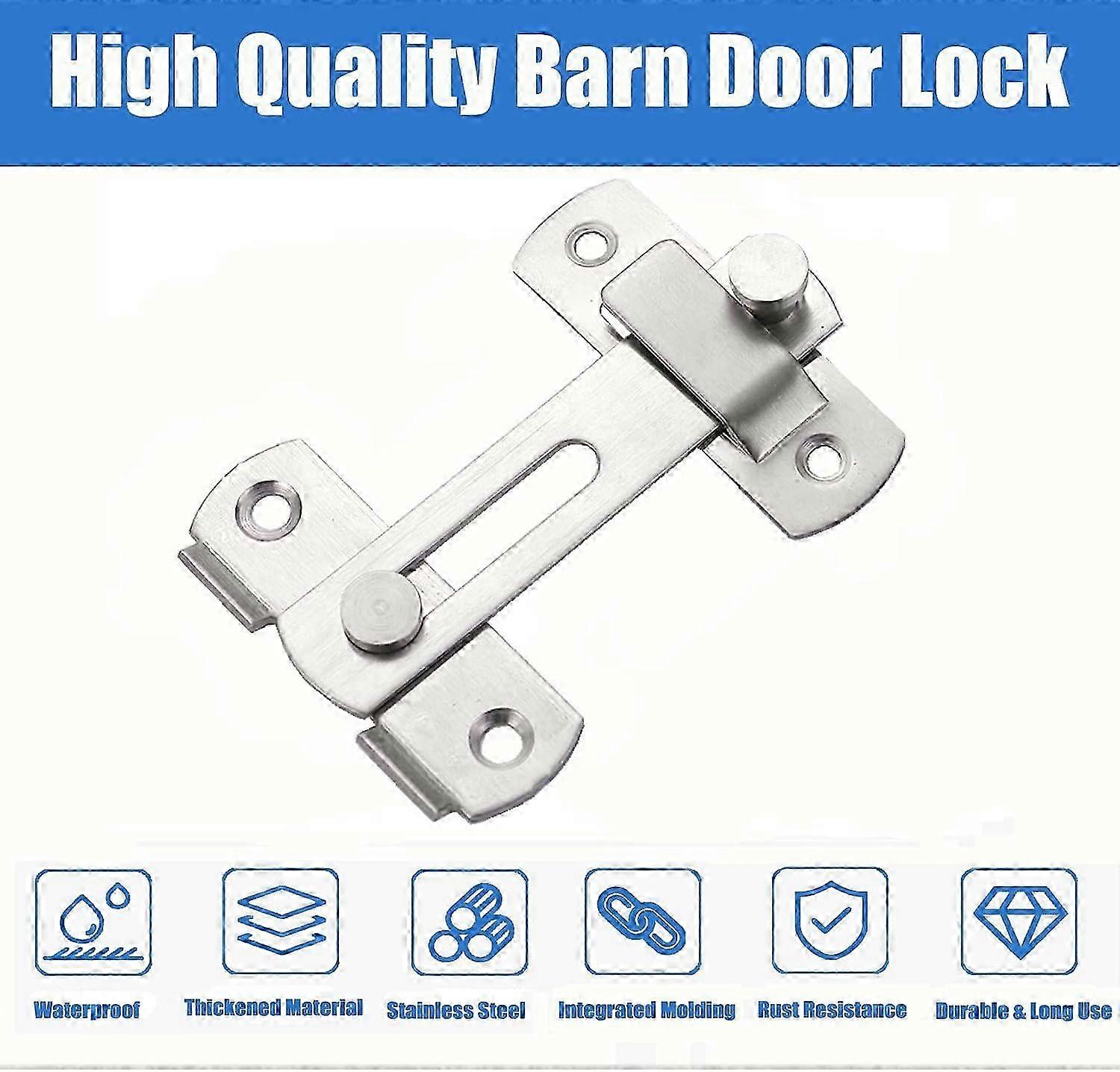 Sliding Barn Door Lock, 180 Stainless Steel Gate Latch Flip Slide Latch ...