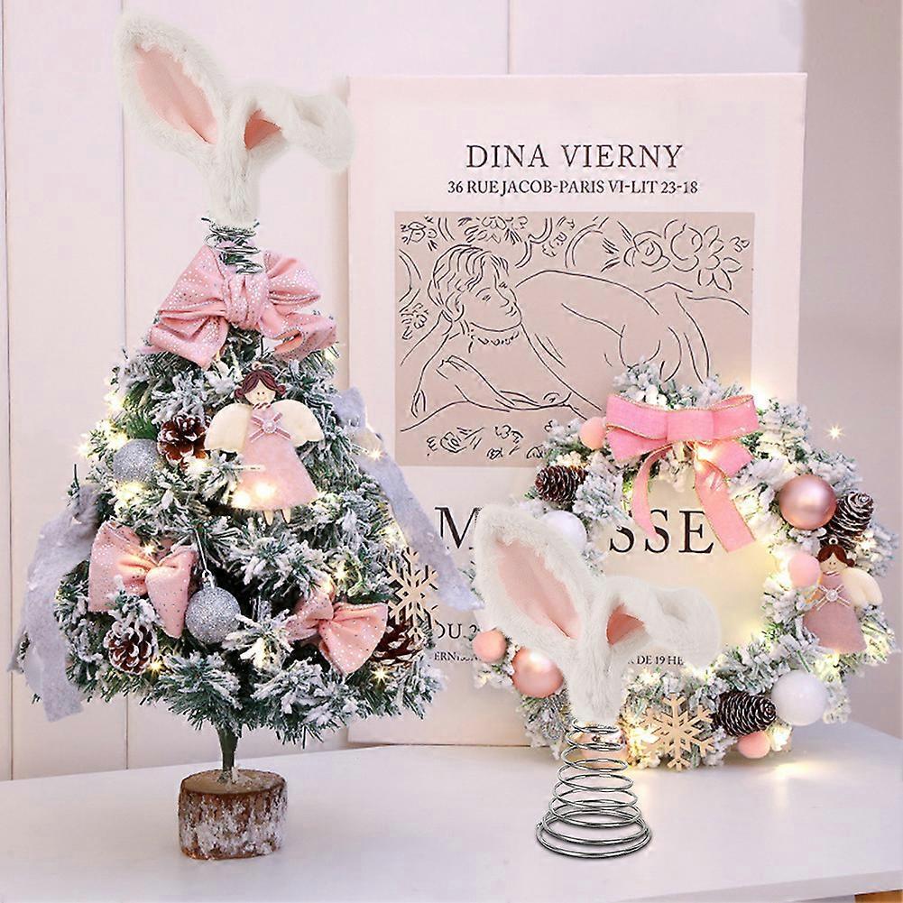 Easter Bunny Tree Topper Decorations Furry Easter Bunny Ears Tree Top ...