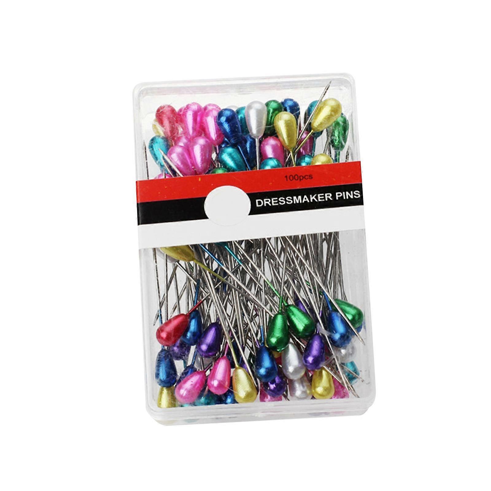 100x Straight Pins, Durable Steel Dressmaker Pins, Straight Pins Sewing with Boxes, Fine Satin ...