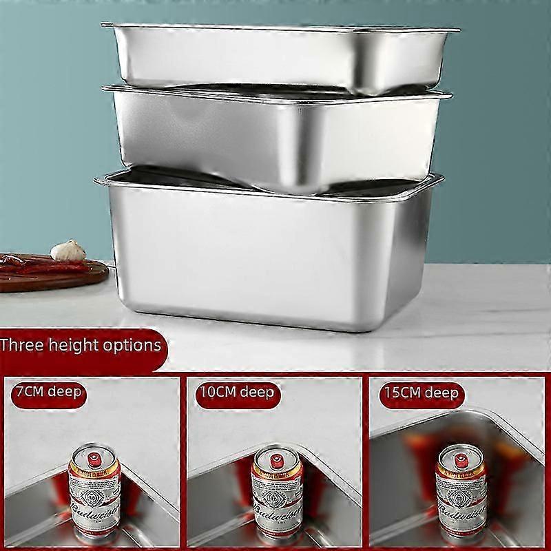 Stainless steel square basin, rectangular deepened flat bottomed ...