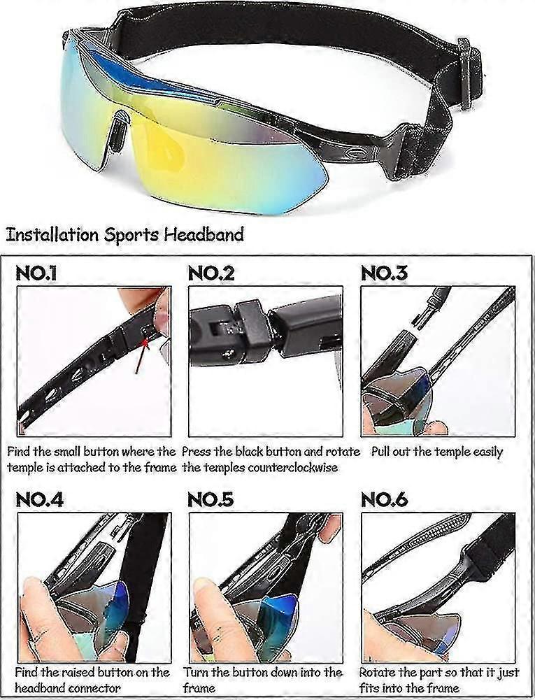 Polarized Sports Sunglasses With 5 Interchangeable Lenses For Men And ...