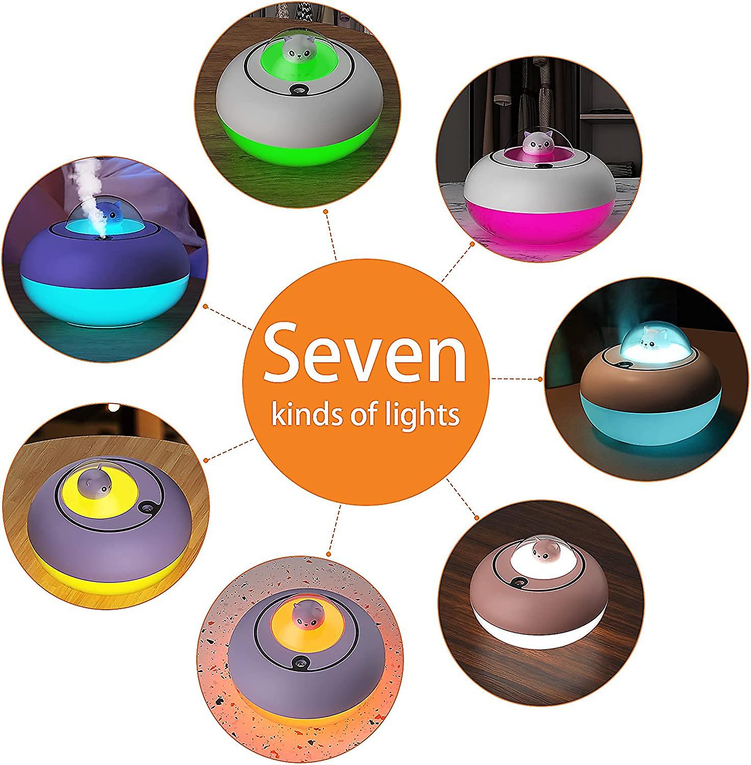 Cute Humidifiers For Home Bedroom300 Ml Mini Humidifiers With 7-color ...