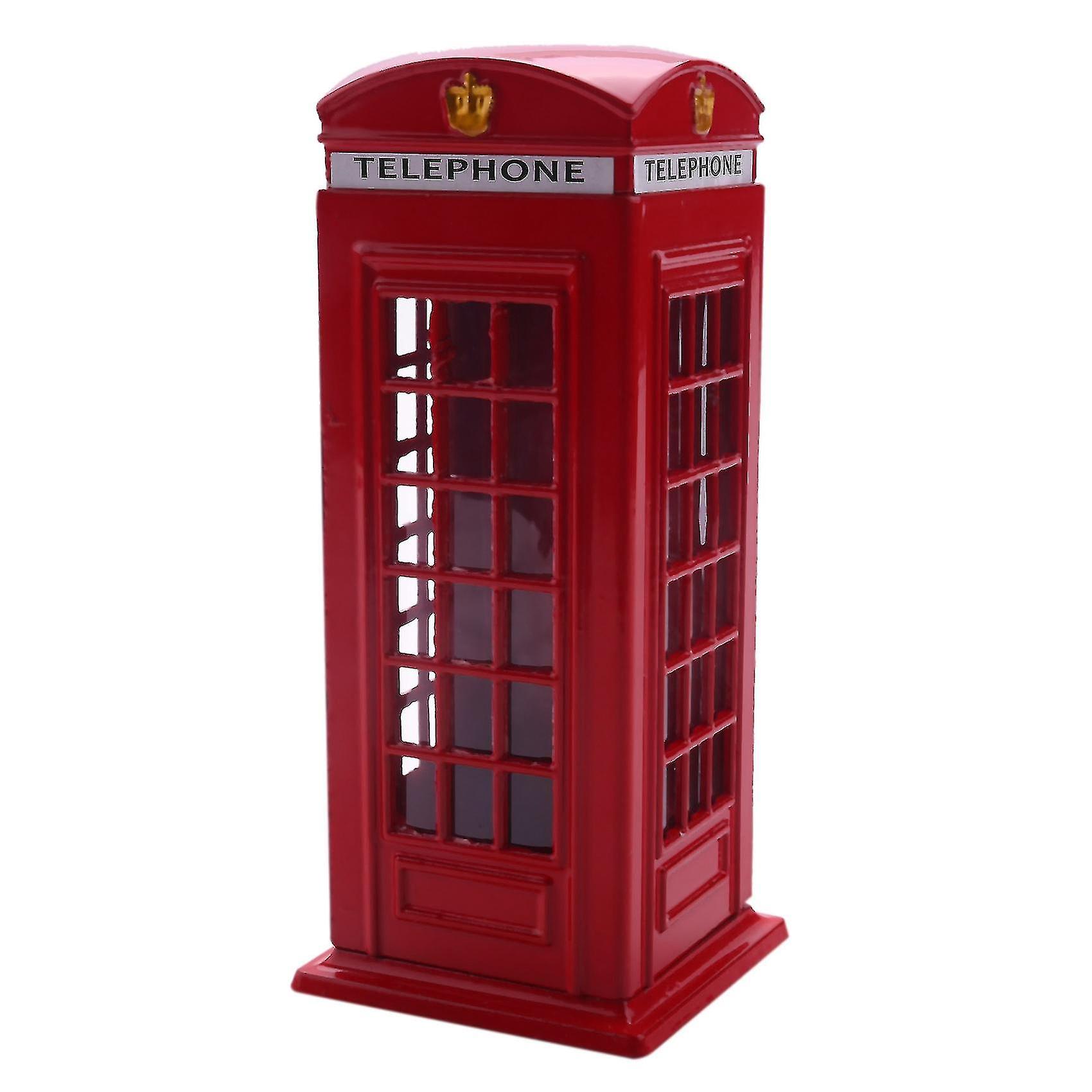 Metal Red British English London Telephone Booth Bank Coin Bank Saving ...