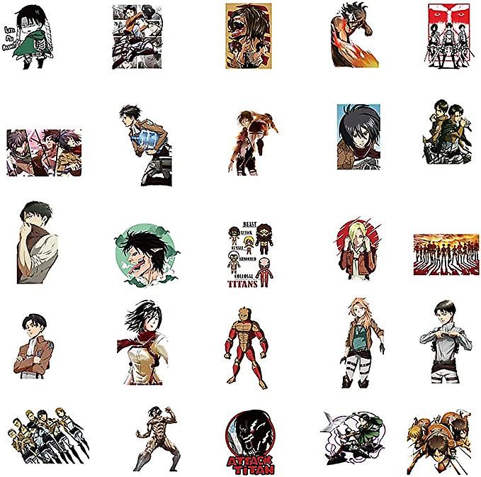 Laptop Sticker Pack 100 Pieces, Attack on Titan Unique Stickers Cool ...