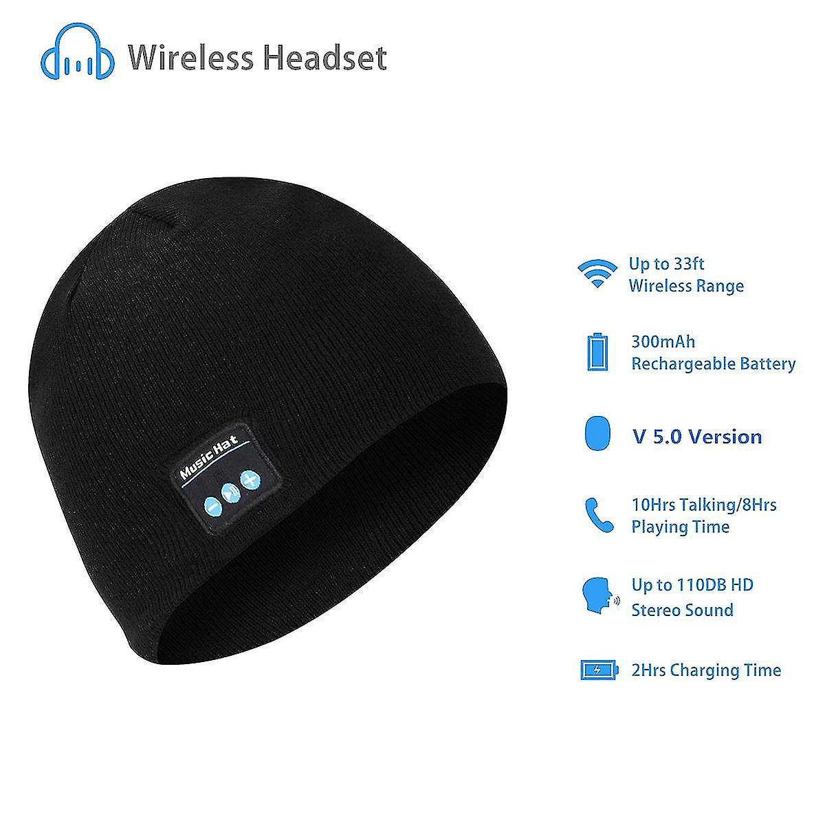 Knitted Bluetooth Earphone Cap Hat Mens Womens Outdoor Sports Wireless ...