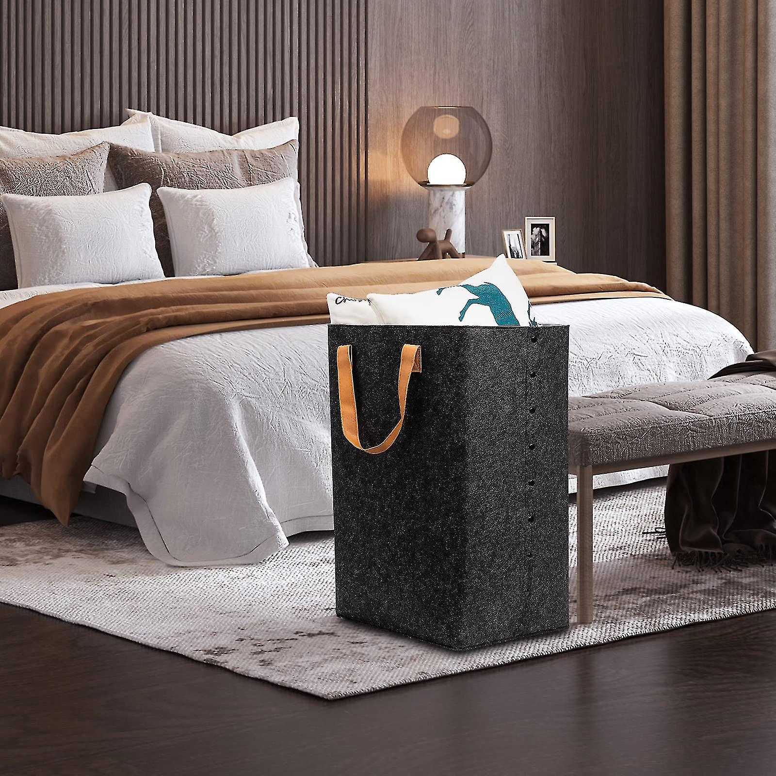 Foldable Laundry Basket, Xxl Laundry Collector Made Of Stylish Felt ...