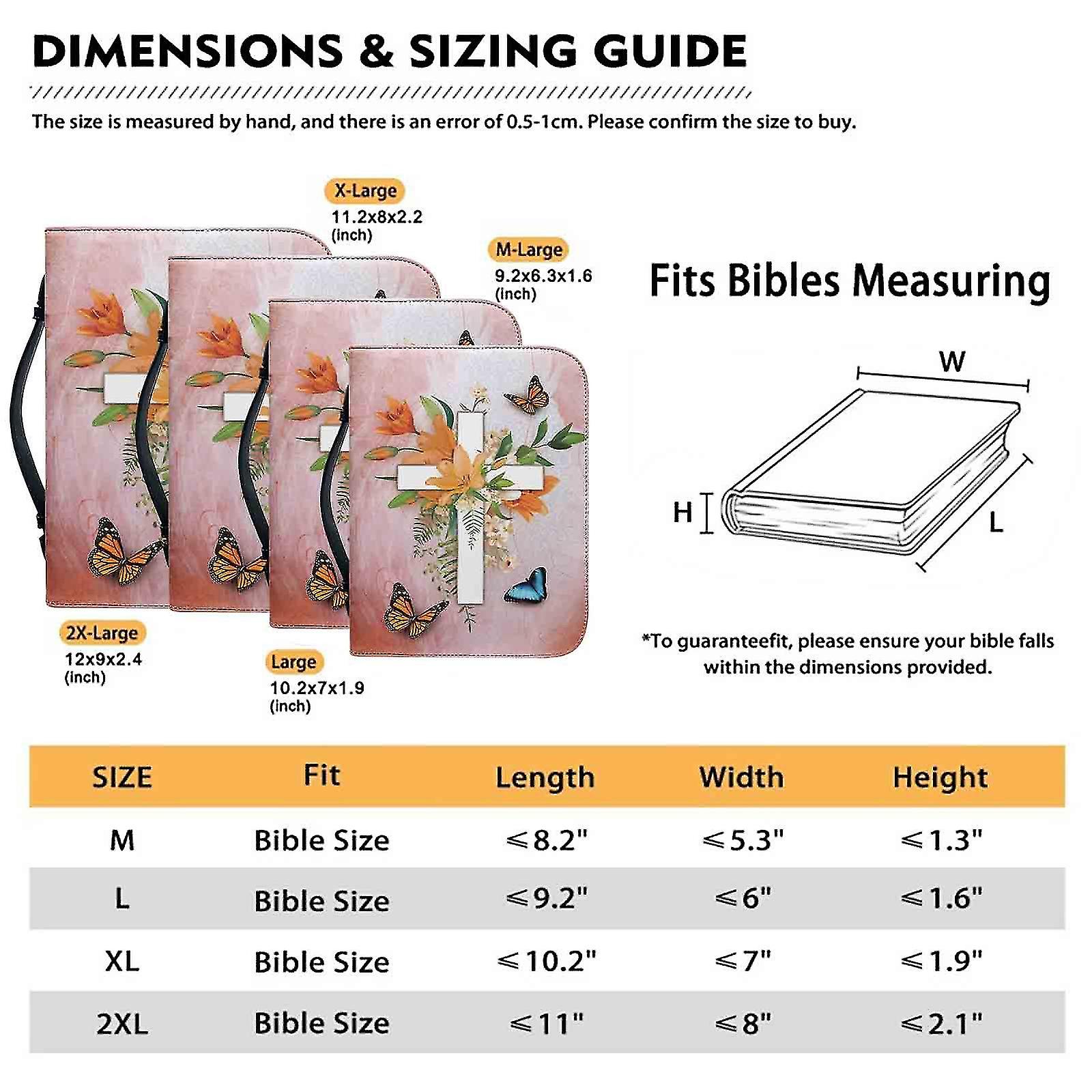 Floral Bible Cover Bible Case Leather Bible Cover Study Bible Carrying ...