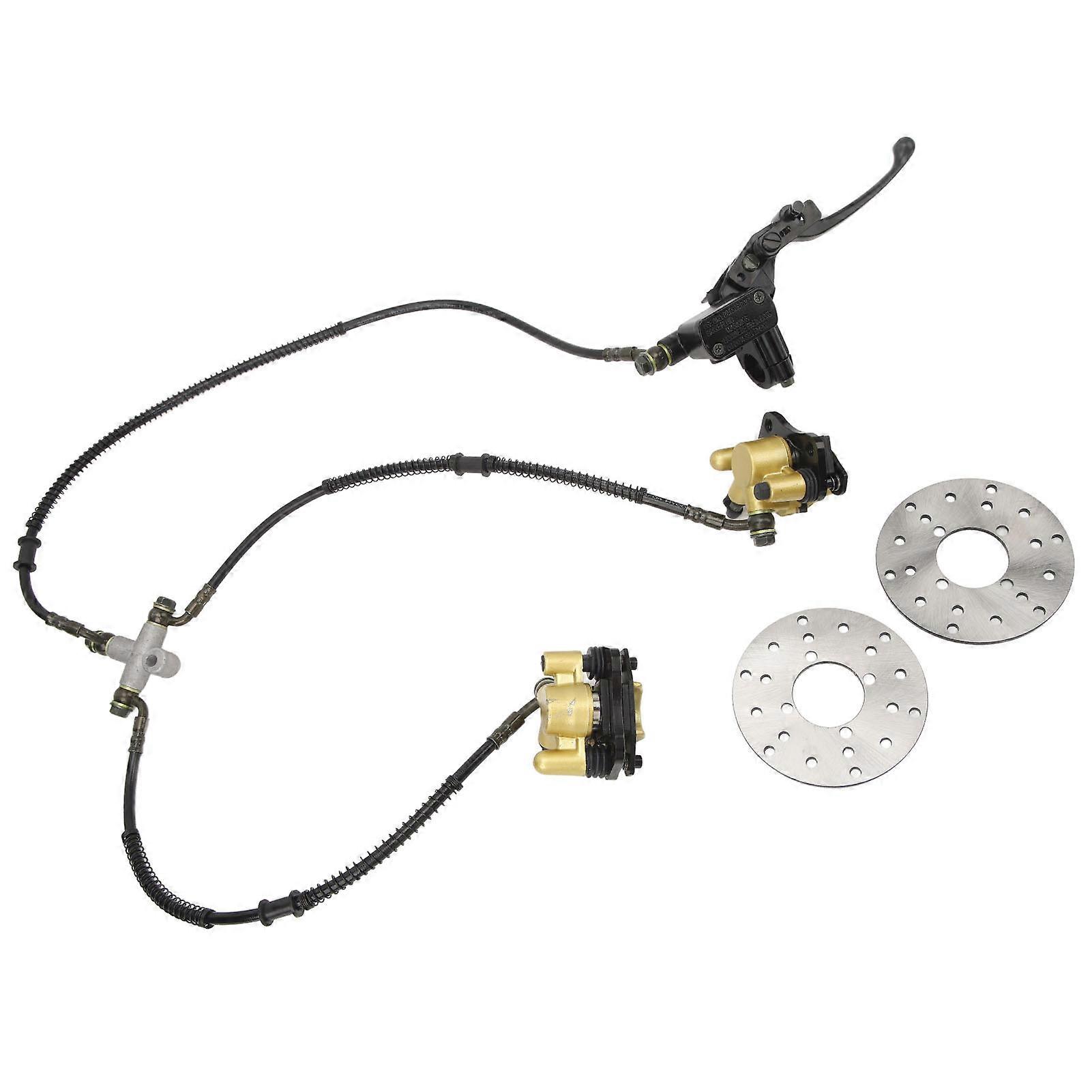 Front Brake Twin Calipers Disc Brake Plates for 50cc 110cc 125cc 150cc ...