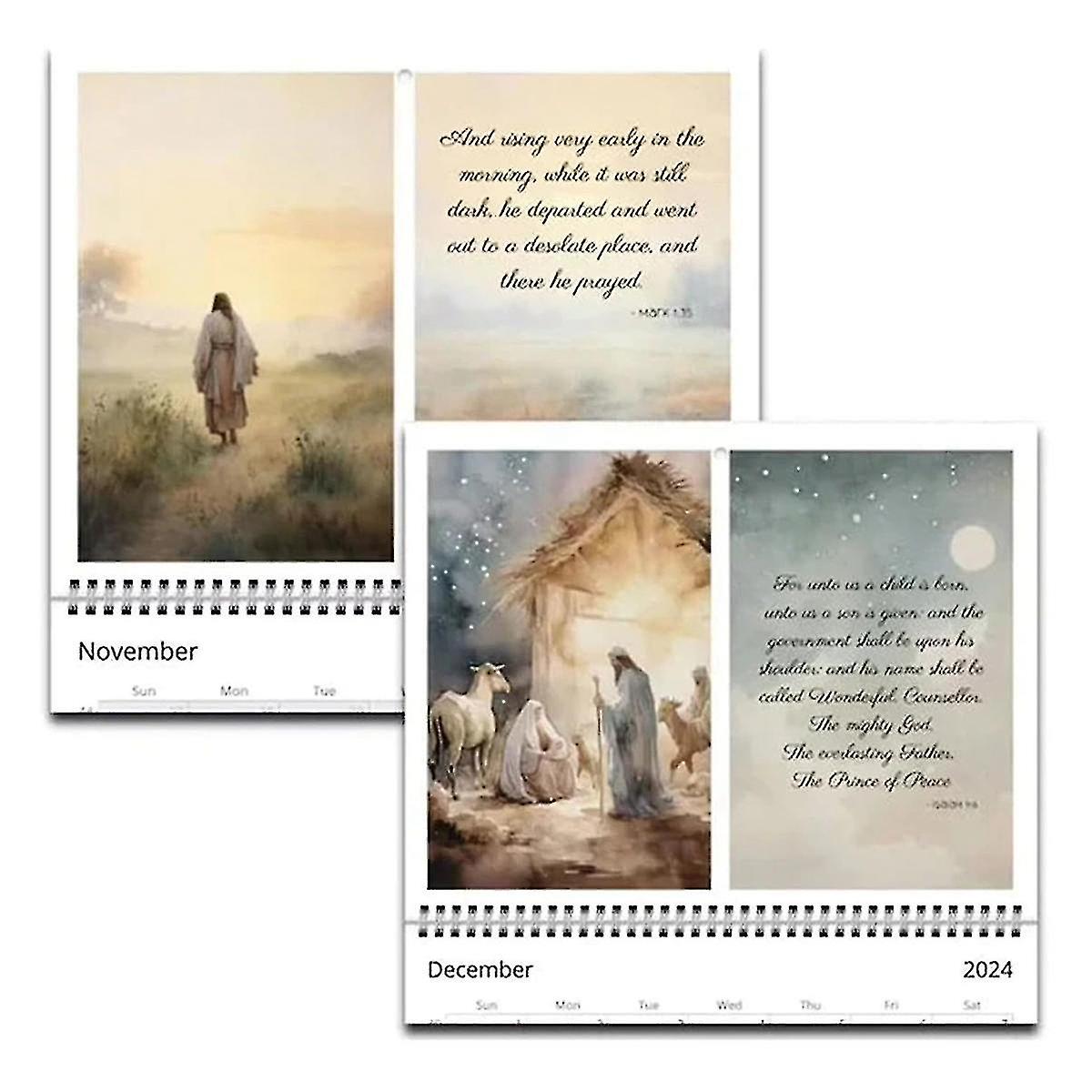 Jesus Calendar 2024 Bible Verse Wall Calendar 2024 Christian Calendar ...