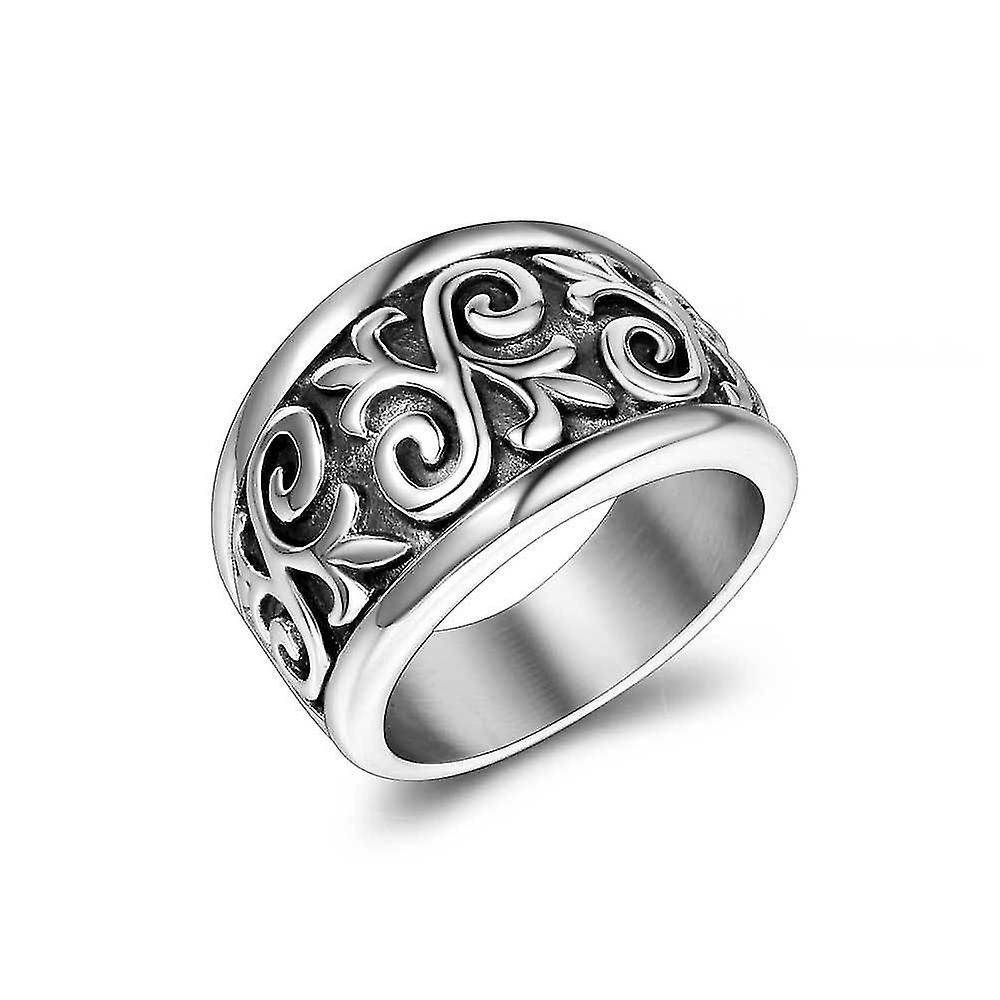 9 Silver chip trip creative rings personality trendy titanium steel ...