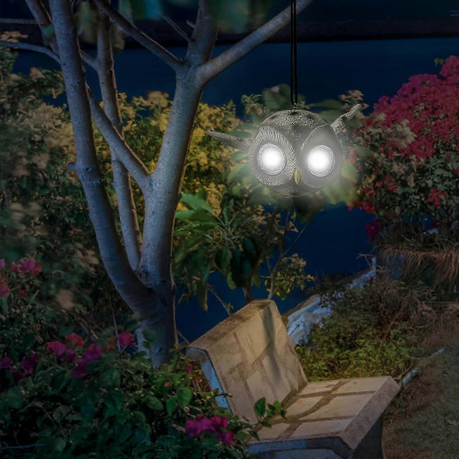 Statue Of Solar Powered Rope Owl Garden Statue Outdoor Light Solar LED ...