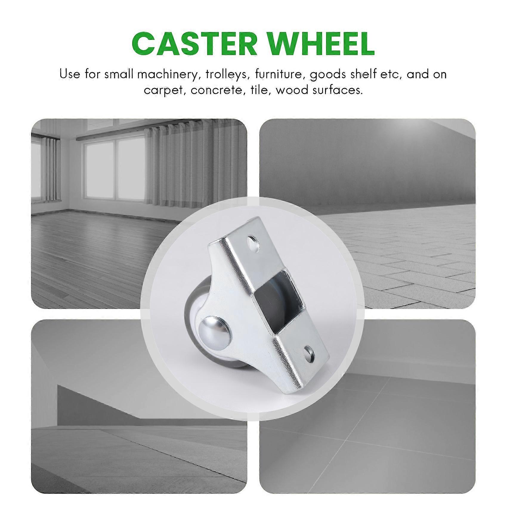 8PCS TPE Caster Wheels Duty Fixed Casters with Rigid Non-Swivel Base ...