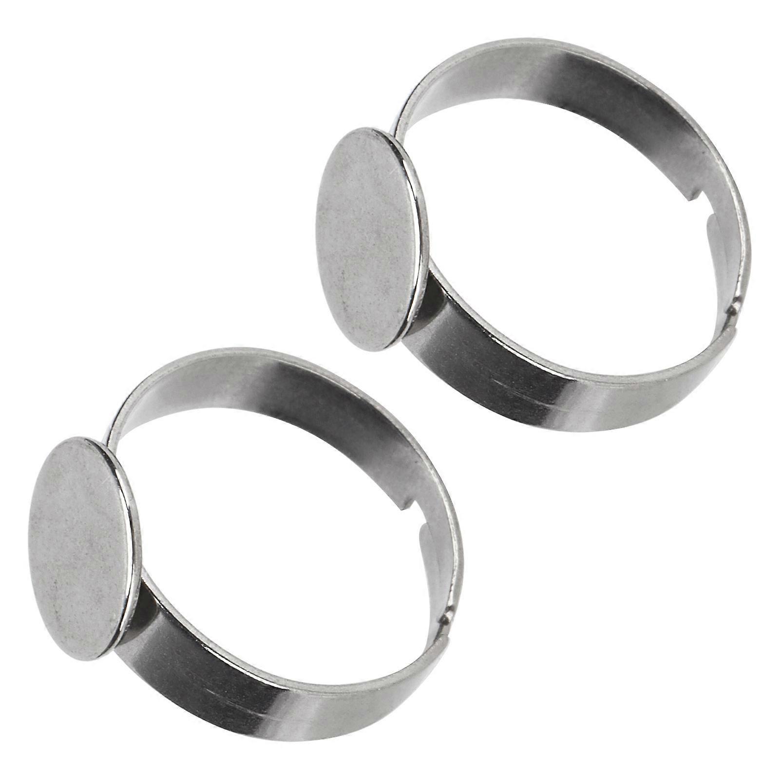 20pcs Blank Rings DIY Adjustable Stainless Steel Flat Rings Bases for ...