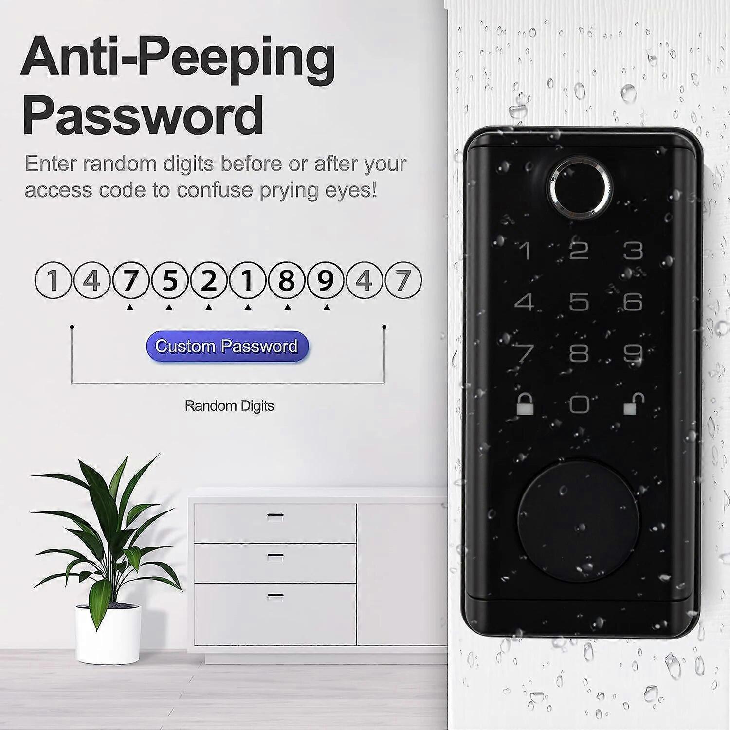 Smart Deadbolt Locks Waterpoof Wifi Bluetooth TuyaApp Biometric ...