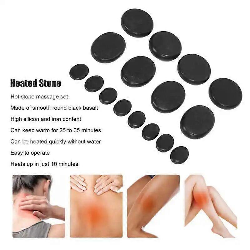 Massage Stones Kit Warming Therapy Reduce Pain Waterless Heating Heated ...