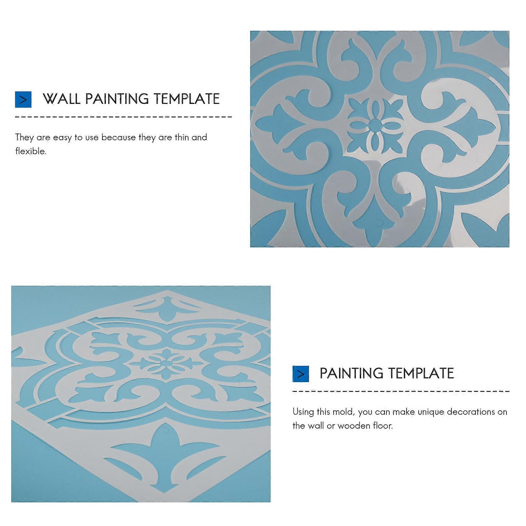 6 Pcs DIY Painting 30X30cm Vintage Flower Pattern Stencils Template for ...