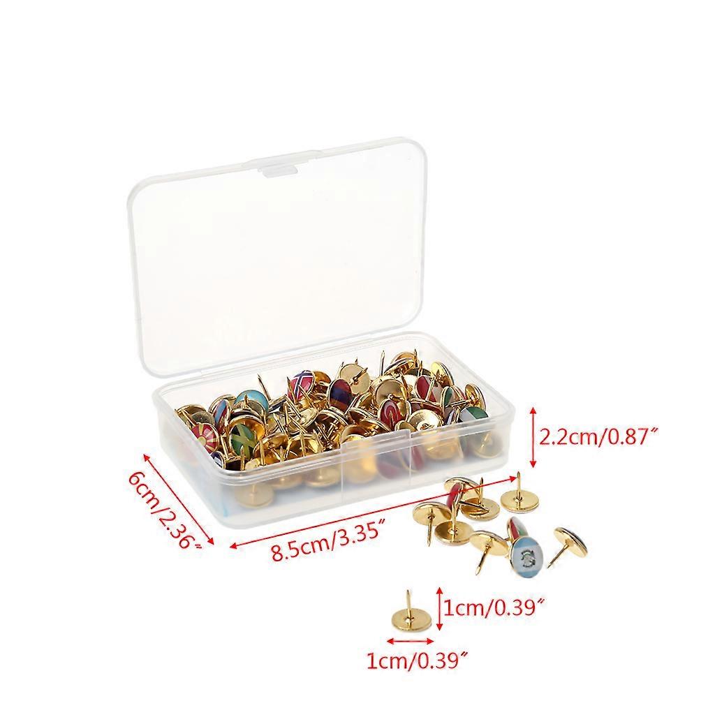 100pcs/box Map Tacks National Flag Glue Thumbtack Push Pins Notice ...
