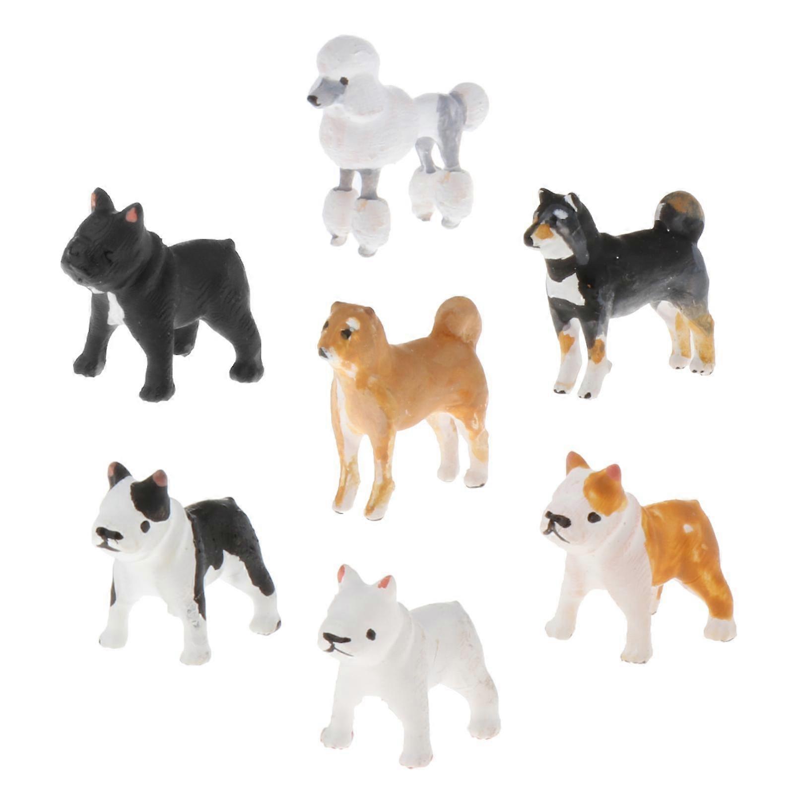 2x Miniature 1/64 Scale Diorama Figure Dogs Pets Street Railway ...