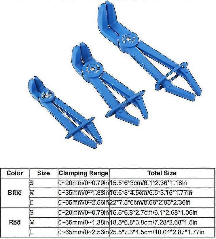 3 Pcs Flexible Hose Clamps Tool Plastic Brake Fuel Water Line Hose ...