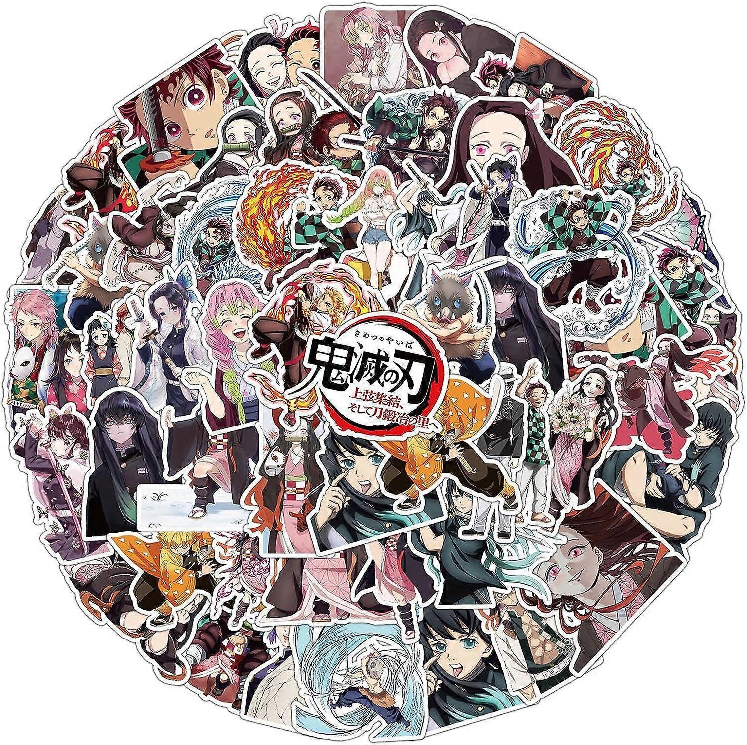 Demon Slayer Stickers for Kids and Teen, Waterproof Anime Cartoon ...