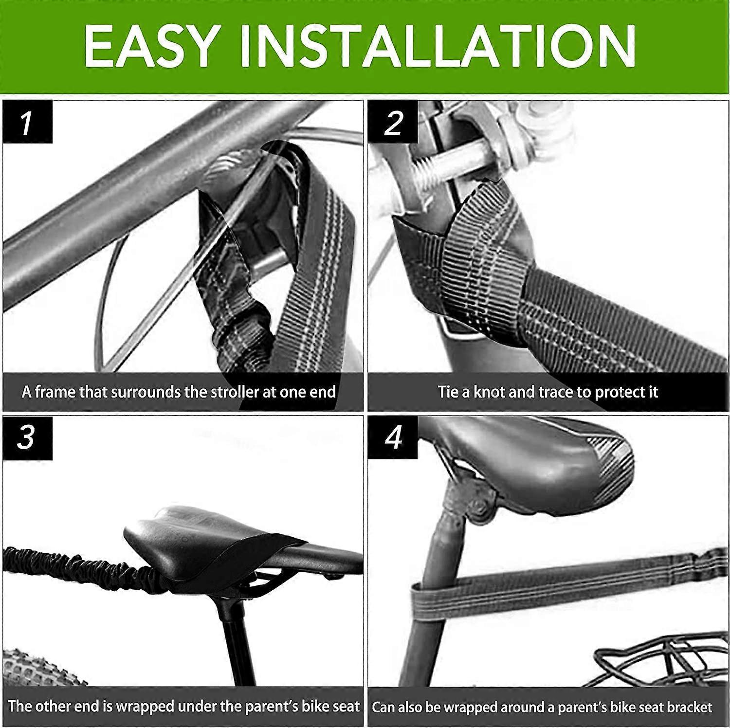 Bicycle Tow Rope, 3M Elastic Rope Children's Bike Tow Strap 200KG Load ...