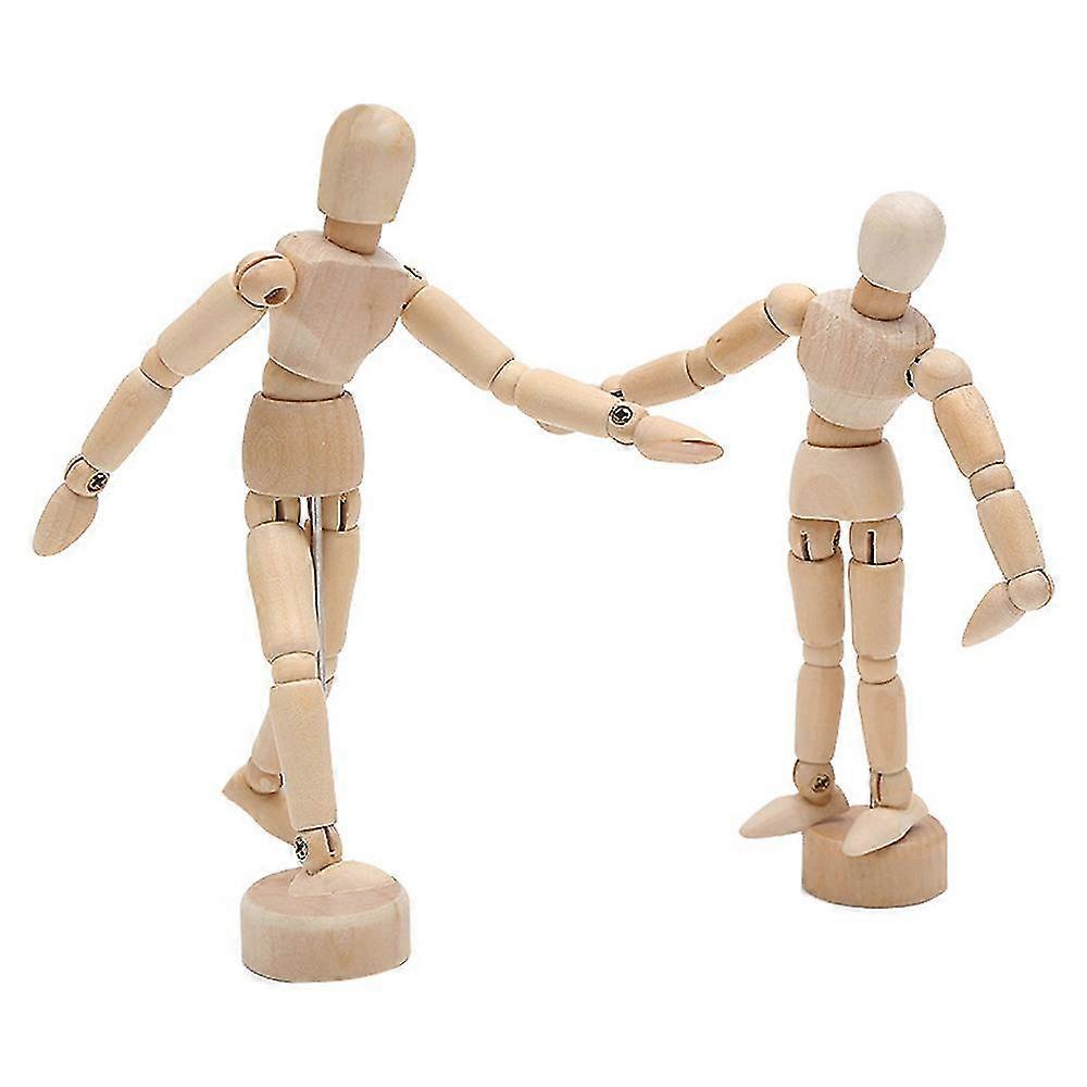 Wooden Male & Female Human Body Drawing Mannequins with Stand Flexible ...