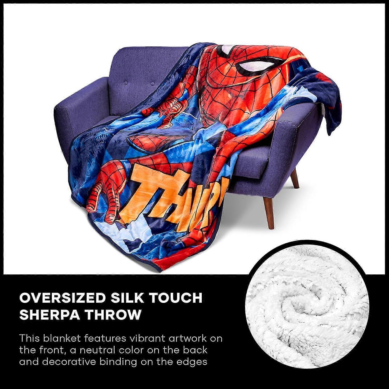 Northwest Spider-Man Silk Touch Sherpa Throw Blanket, , Spidey Stance ...
