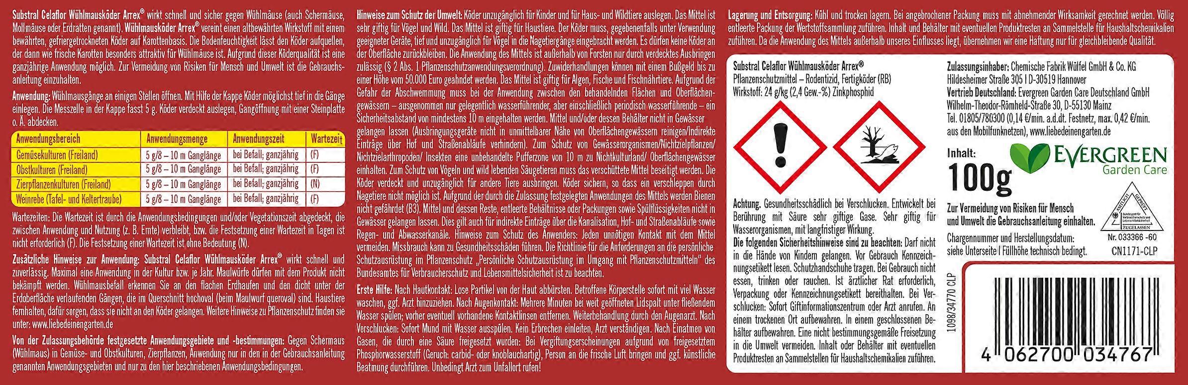 SUBSTRAL® Celaflor® vole bait Arrex, 100 g | Fruugo US