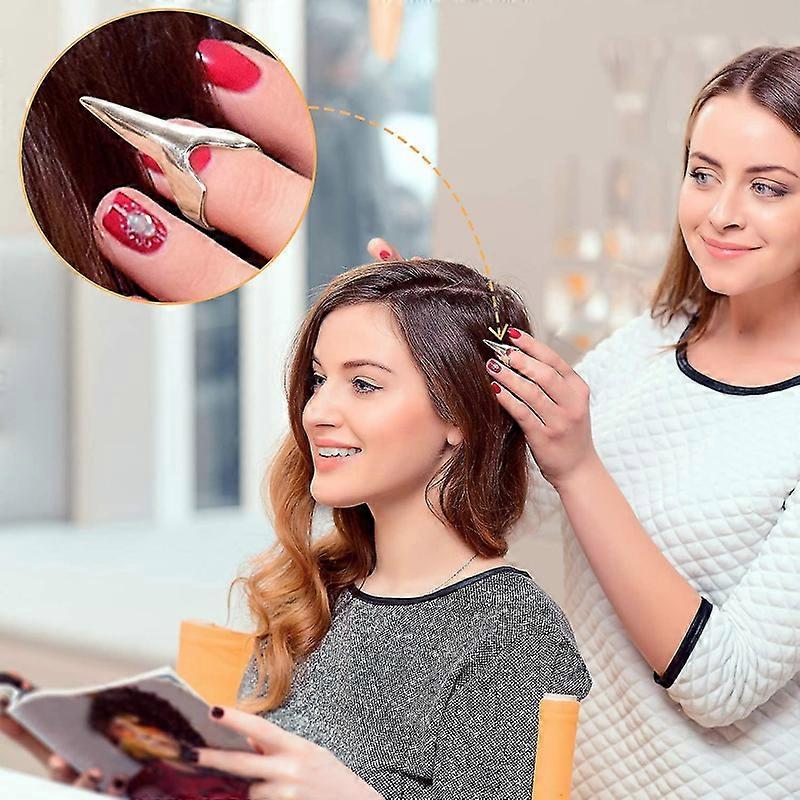 16 Pieces Hair Parting And Selecting Tools, 8pcs Silver Retro Nail ...