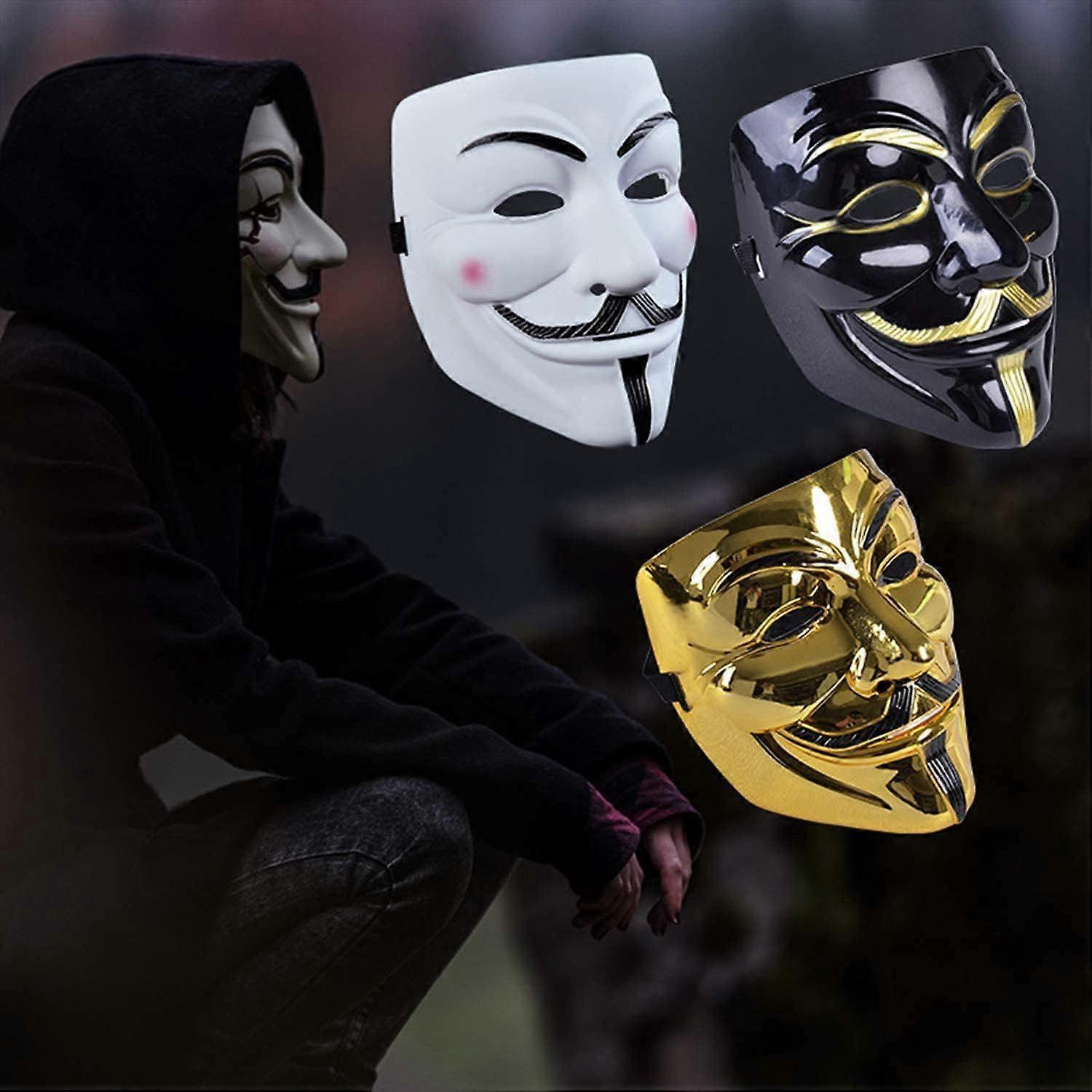 3Pcs V For Vendetta Mask Adults/Kids Guw Fawkes Mask Anonymous Mask,Guy ...
