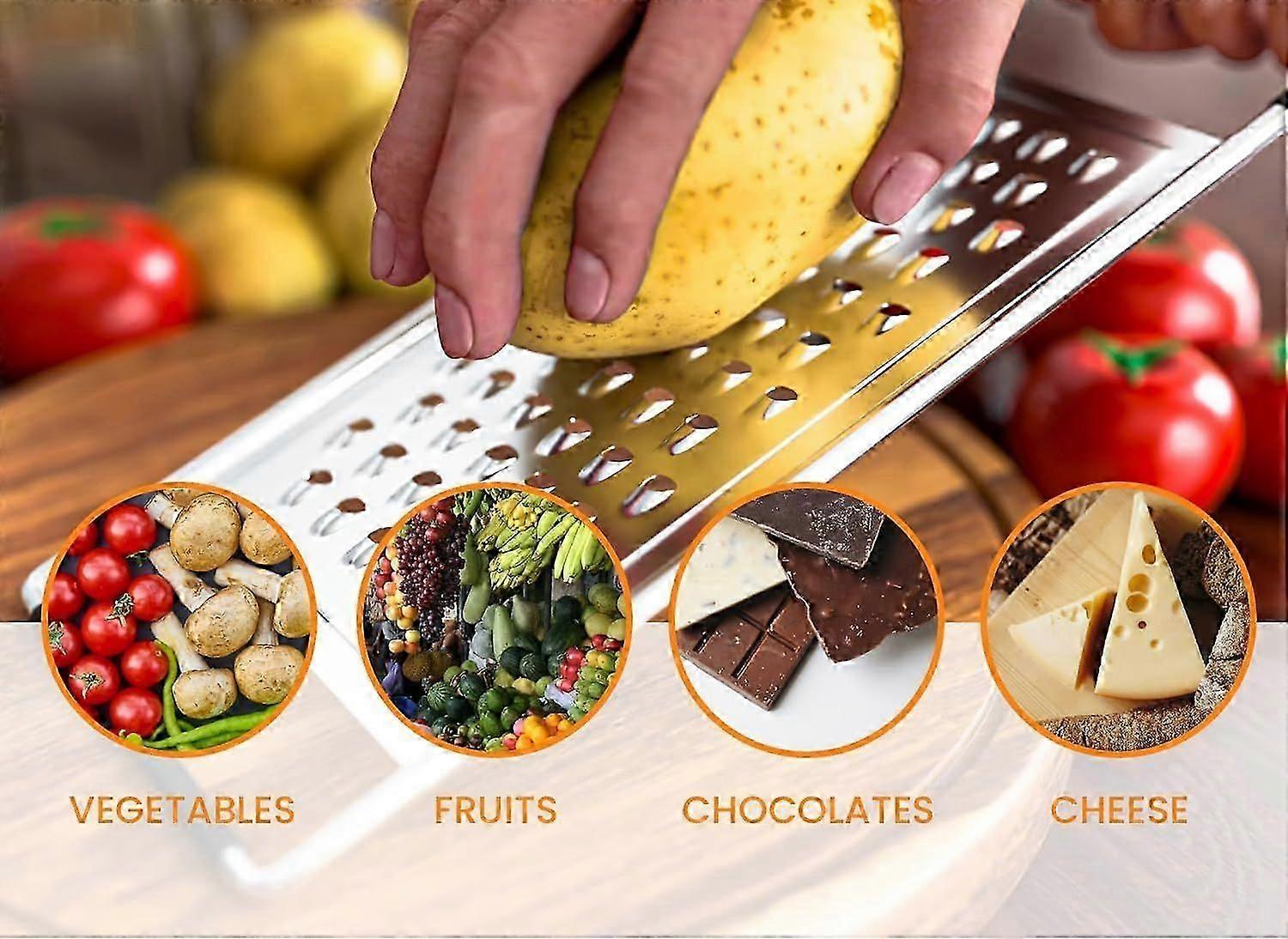 Extra Coarse Handheld Flat Grater Non-Slip Design, Stainless Steel for ...